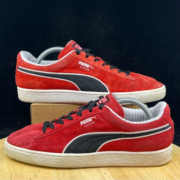 Puma | Shoes | Rare Vintage Puma Suede Red Black 3555873 Us Mens Size 9 ...